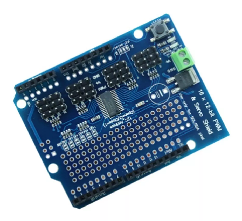 Modulo Servo shield 16 x 12 bit PWM PCA9685 - Galf Electronica